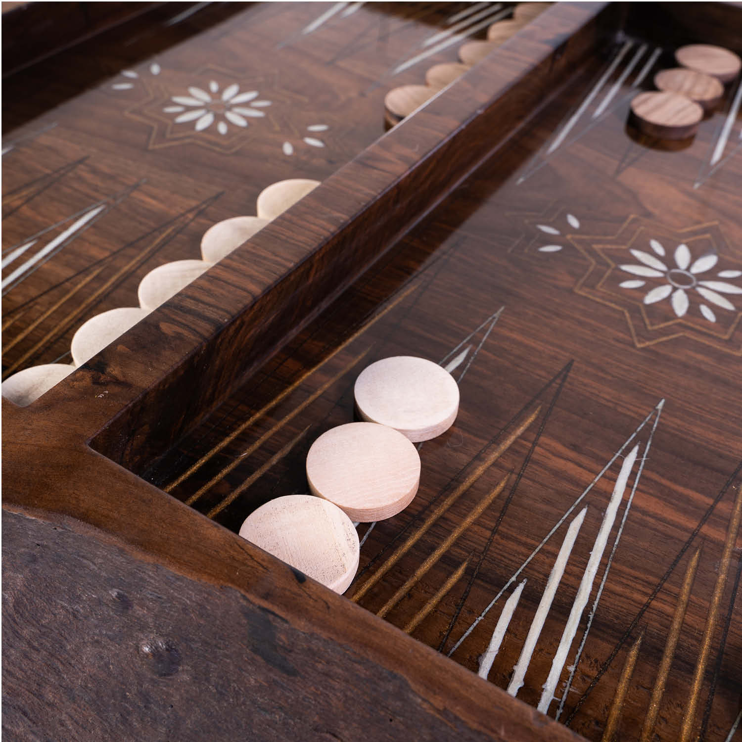 Walnut Carved Backgammon